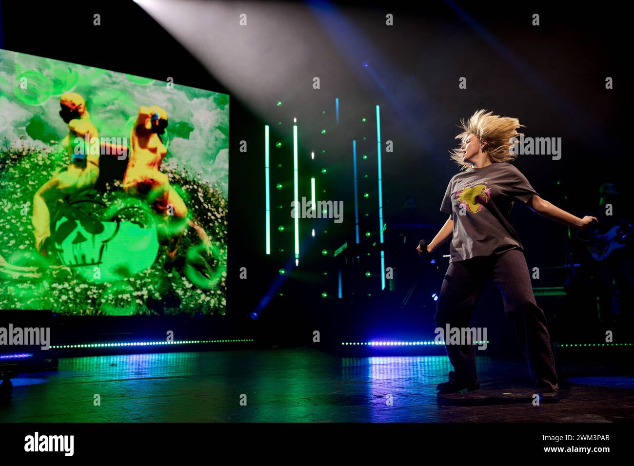 Reneé Rapp performing live onstage at O2 Apollo on the opening night of ...