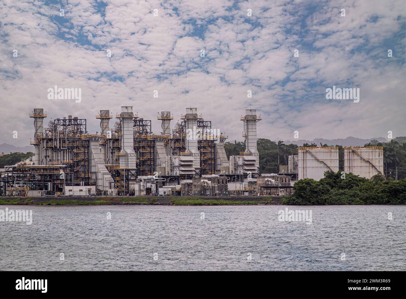 Limon Bay, Colon, Panama - July 24, 2023: AES Colon power station or ...