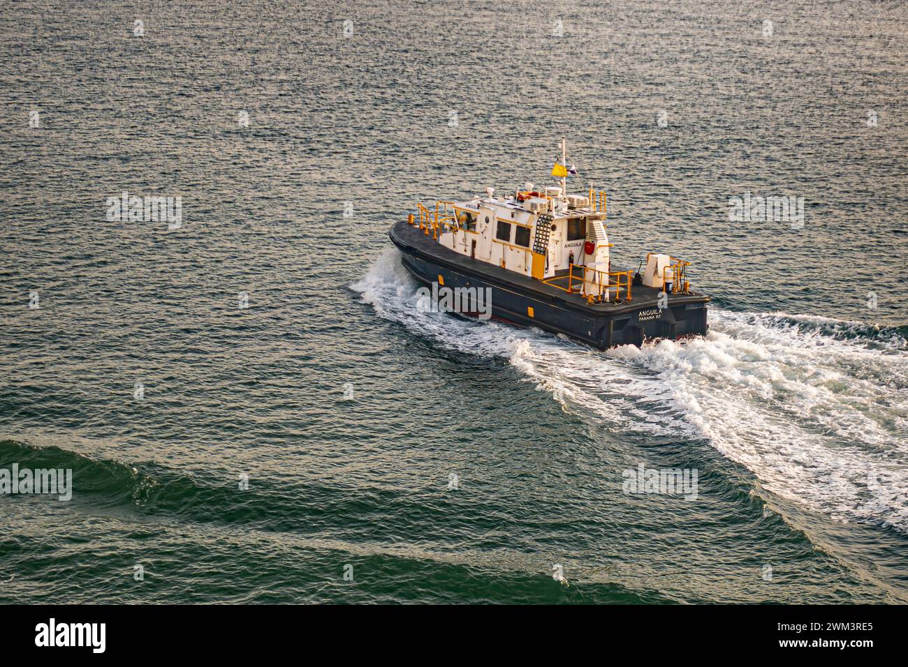 Panama Canal - July 24, 2023: Closeup, Anguila Panama pilot vessel at ...