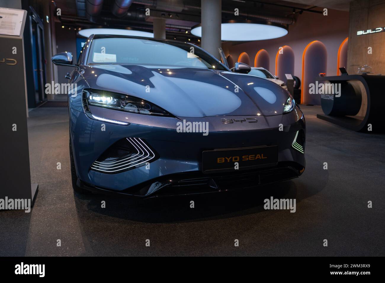 BYD Seal 2024 Electric Car rear view, lilac metallic SUV Chinese ...