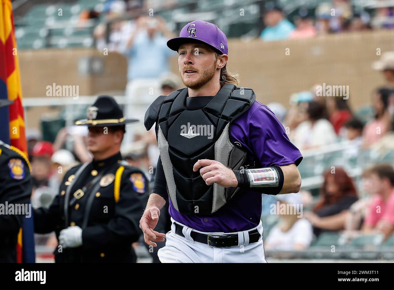 SCOTTSDALE, AZ - FEBRUARY 23: Colorado Rockies catcher Willie MacIver ...