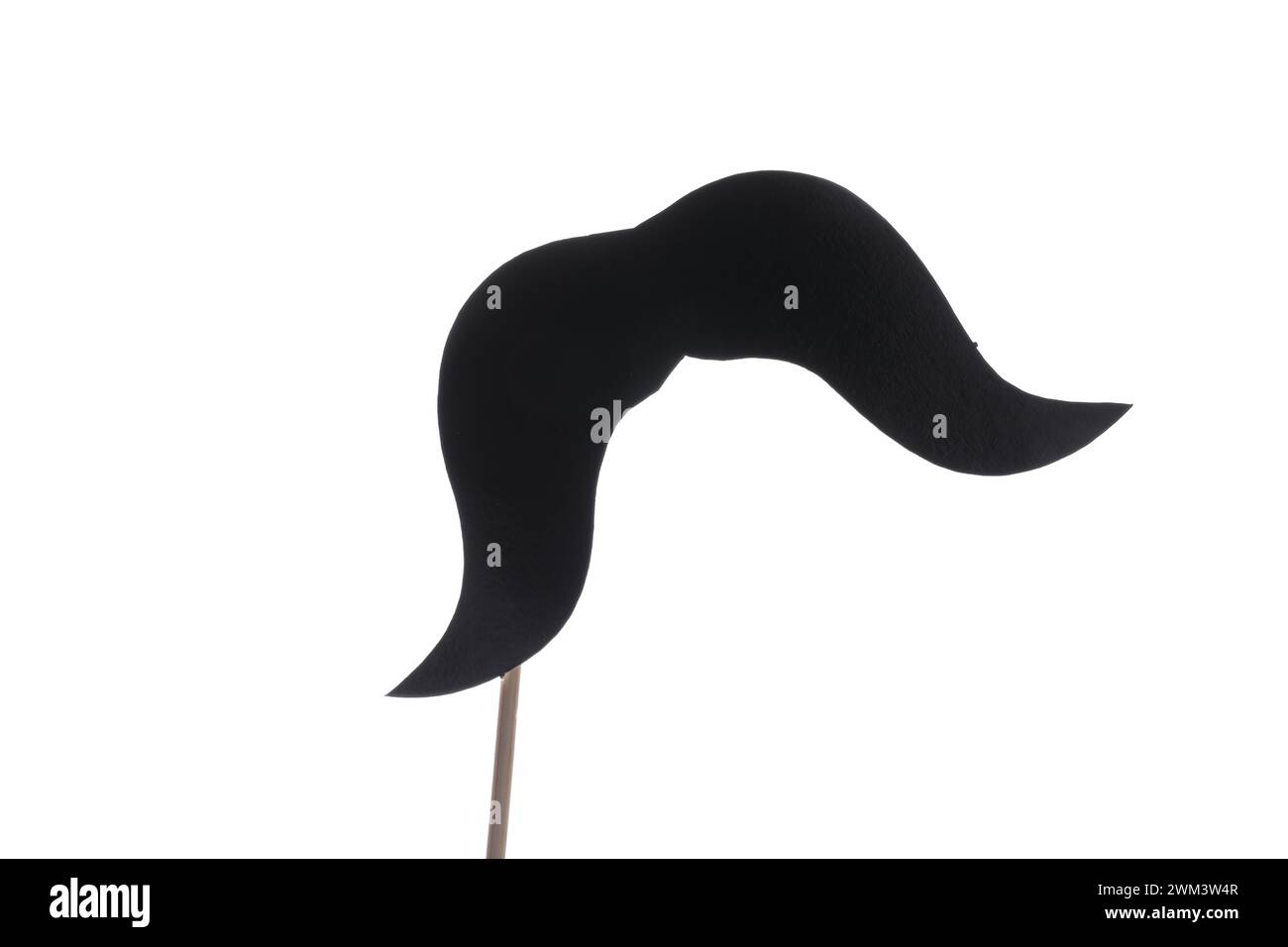Fake paper mustache on stick against white background Stock Photo - Alamy