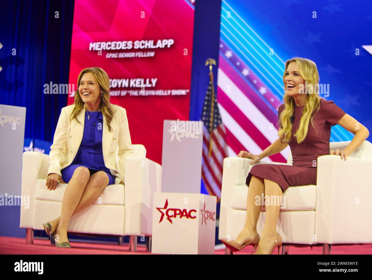 National Harbor, Maryland, USA. 23rd Feb, 2024. Mercedes Schlapp, left ...