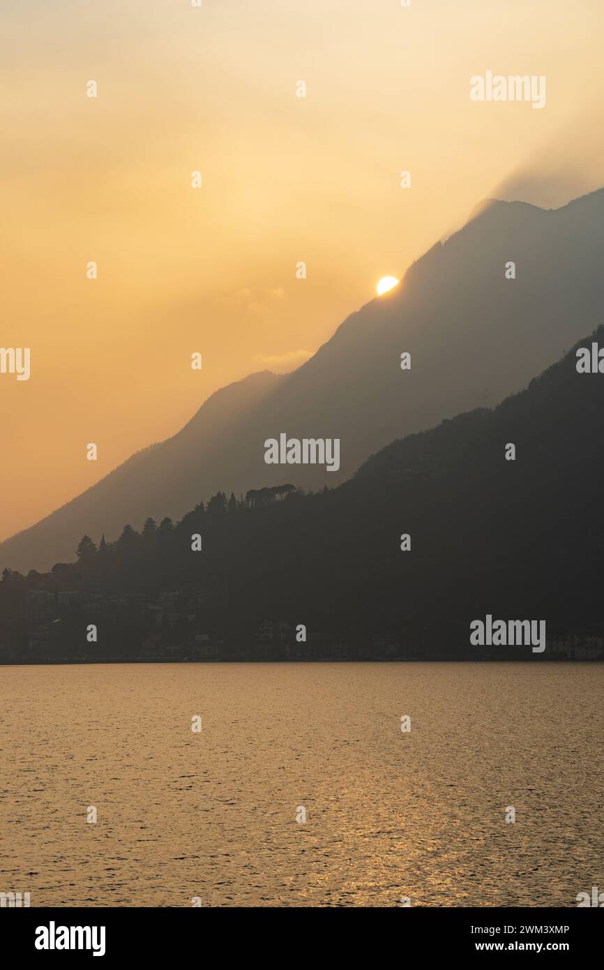 Varenna scenic sunset view in como lake hi-res stock photography and ...