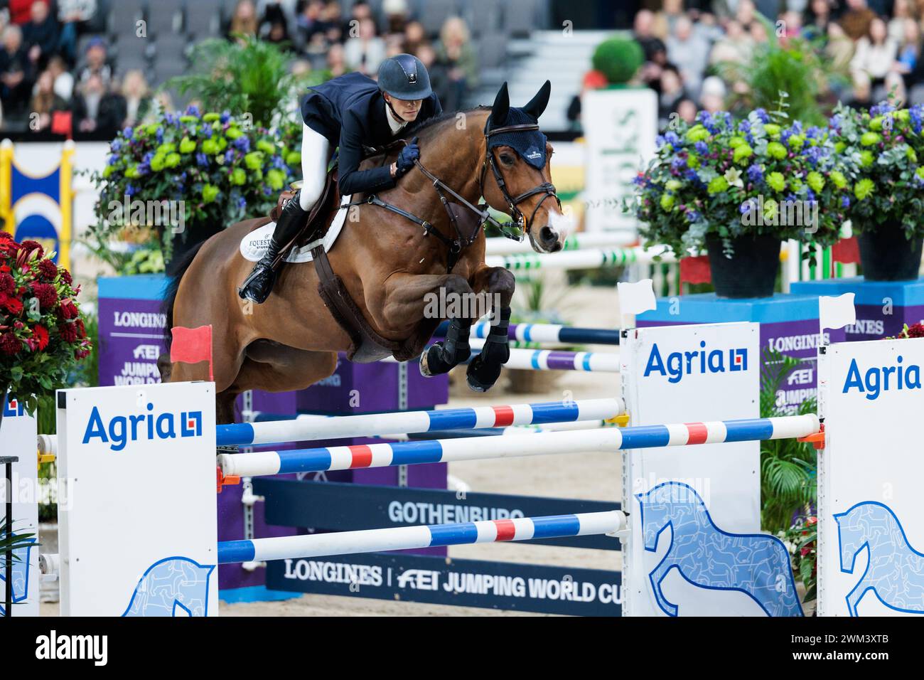 Viktor Edvinsson of Sweden with Ecs Chacco Blue JR during the CSI5*-W ...