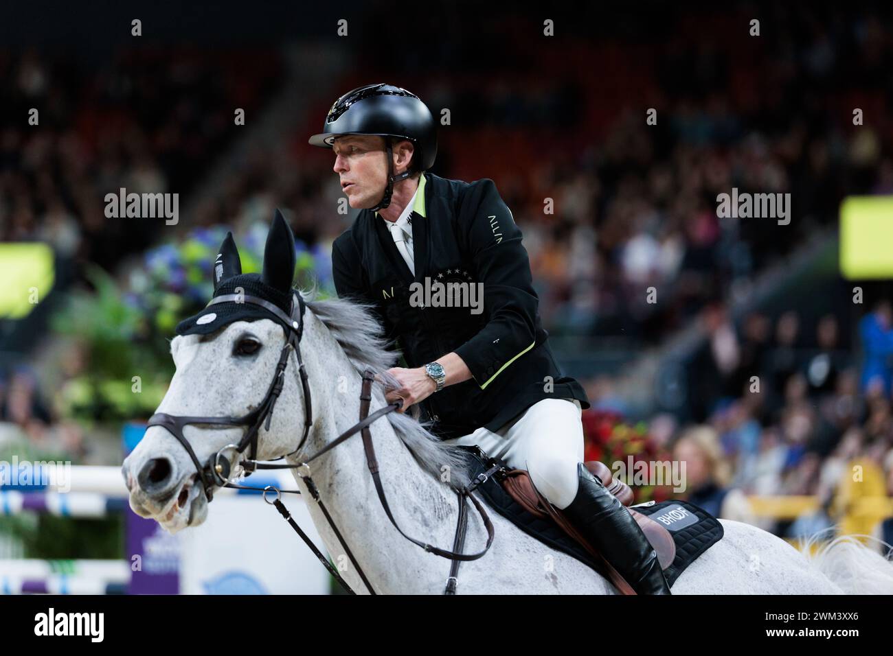 Peder Fredricson of Sweden with Catch me Not S during the CSI5*-W Prize ...