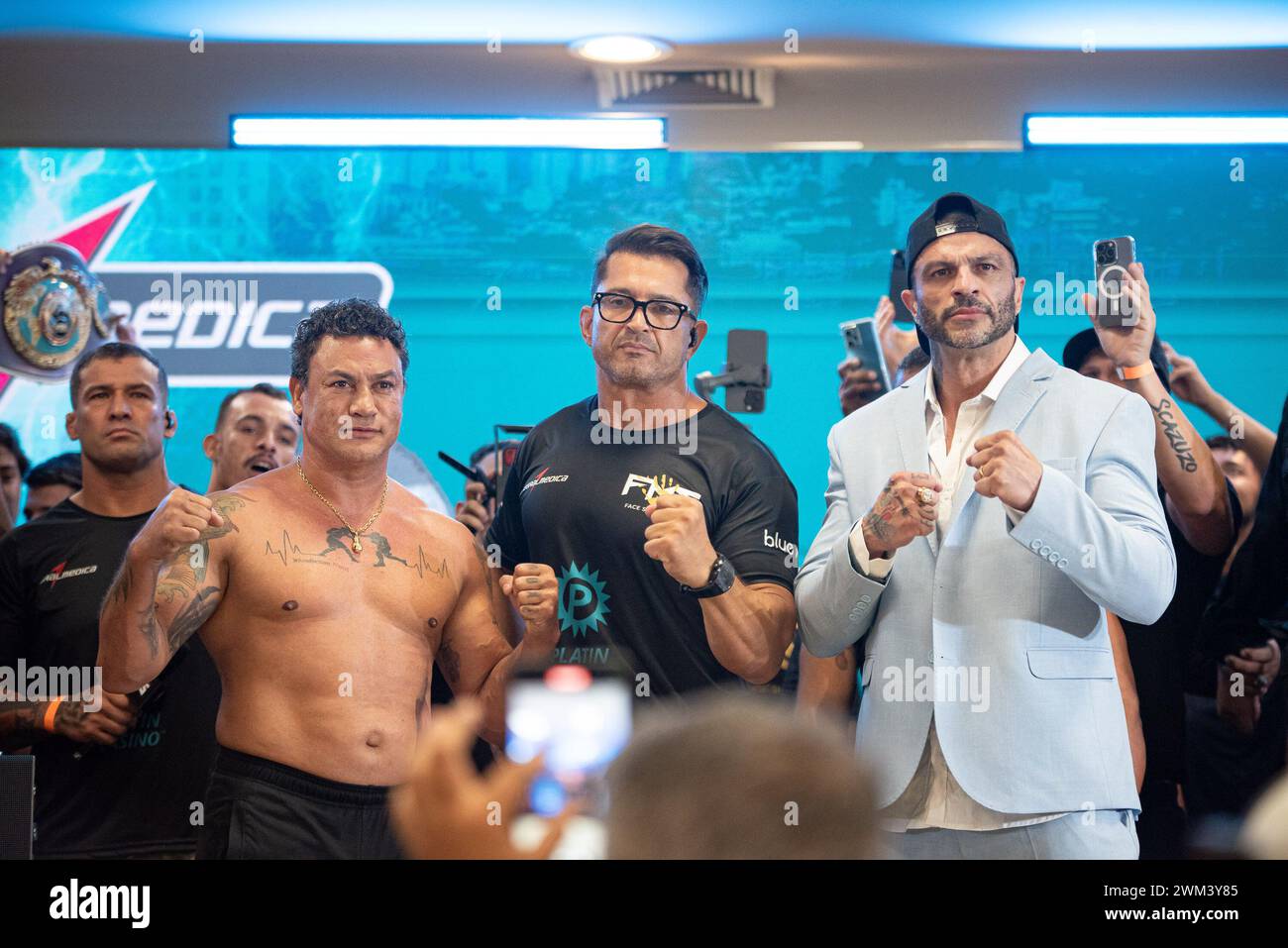 Sao Paulo, Sao Paulo, Brasil. 23rd Feb, 2024. Sao Paulo (SP), 02/23/2024 - WEIGH-IN/ENCARADA/FMS ...