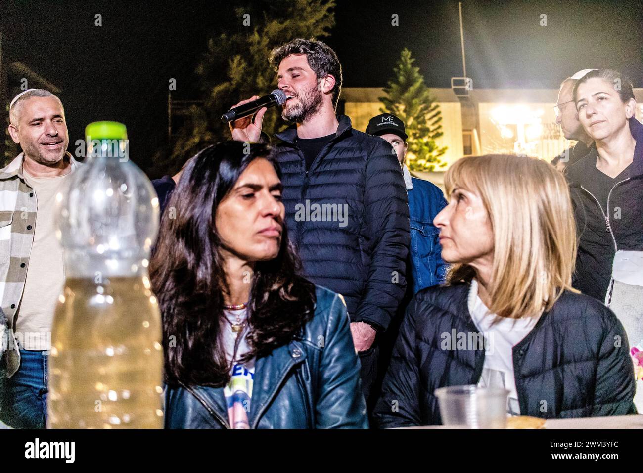 Tel Aviv, Israel, February 23, 2024 Families of the hostages ...