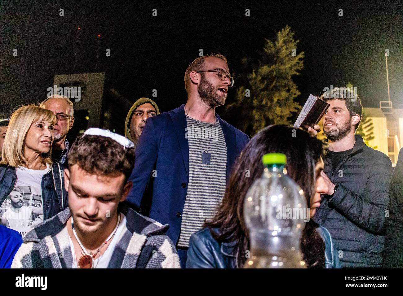 Tel Aviv, Israel, February 23, 2024 Families of the hostages ...