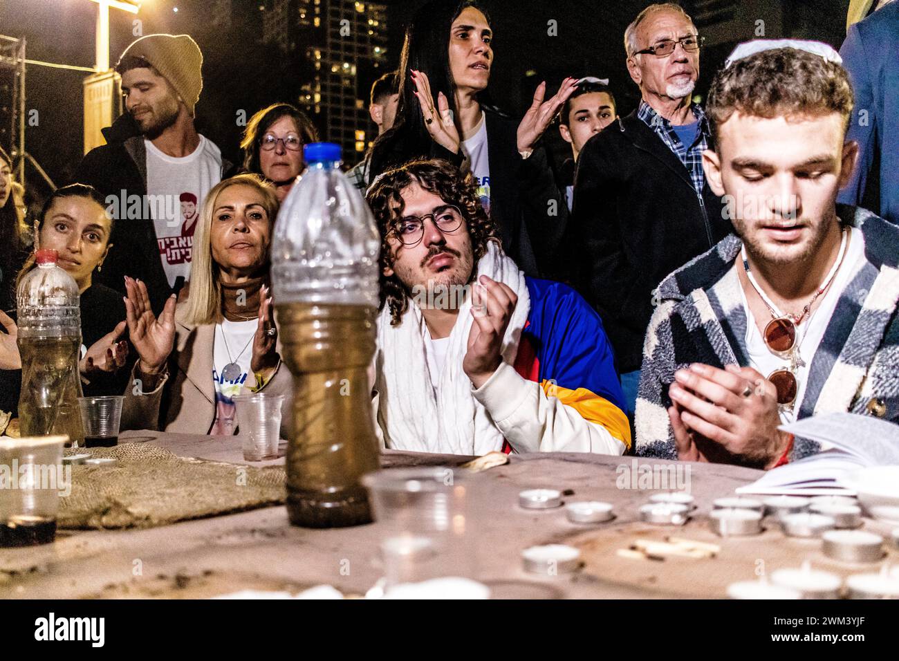 Tel Aviv, Israel, February 23, 2024 Families of the hostages ...