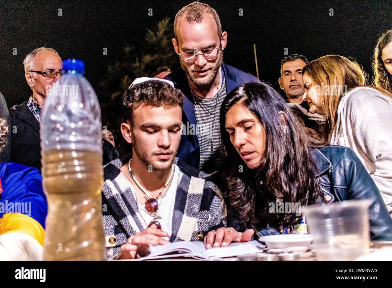 Tel Aviv, Israel, February 23, 2024 Families of the hostages ...