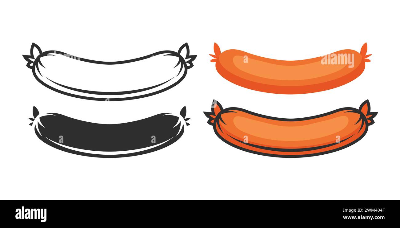 Vector Sausage Icon Set Isolated. Design Template of Cartoon Sausage ...