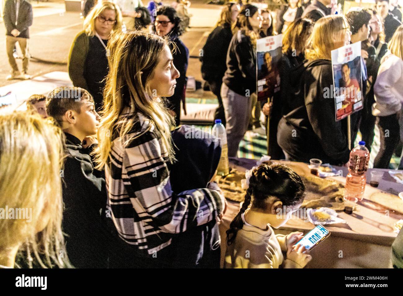 Tel Aviv, Israel, February 23, 2024 Families of the hostages ...