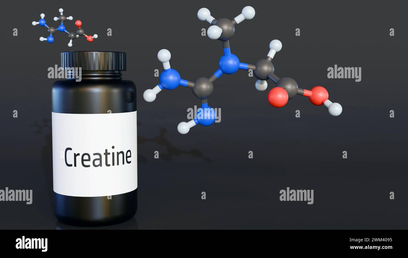 3d rendering of package of creatin and creatin molecules Stock Photo ...