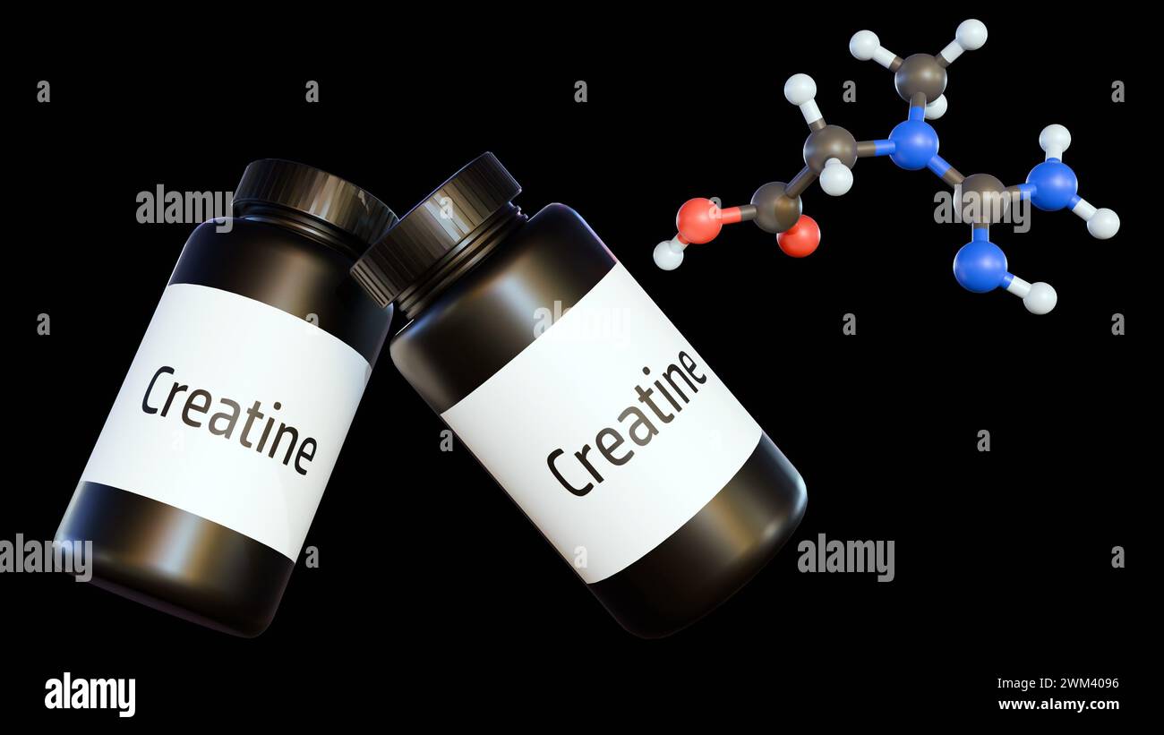 3d rendering of package of creatin and creatin molecules Stock Photo ...