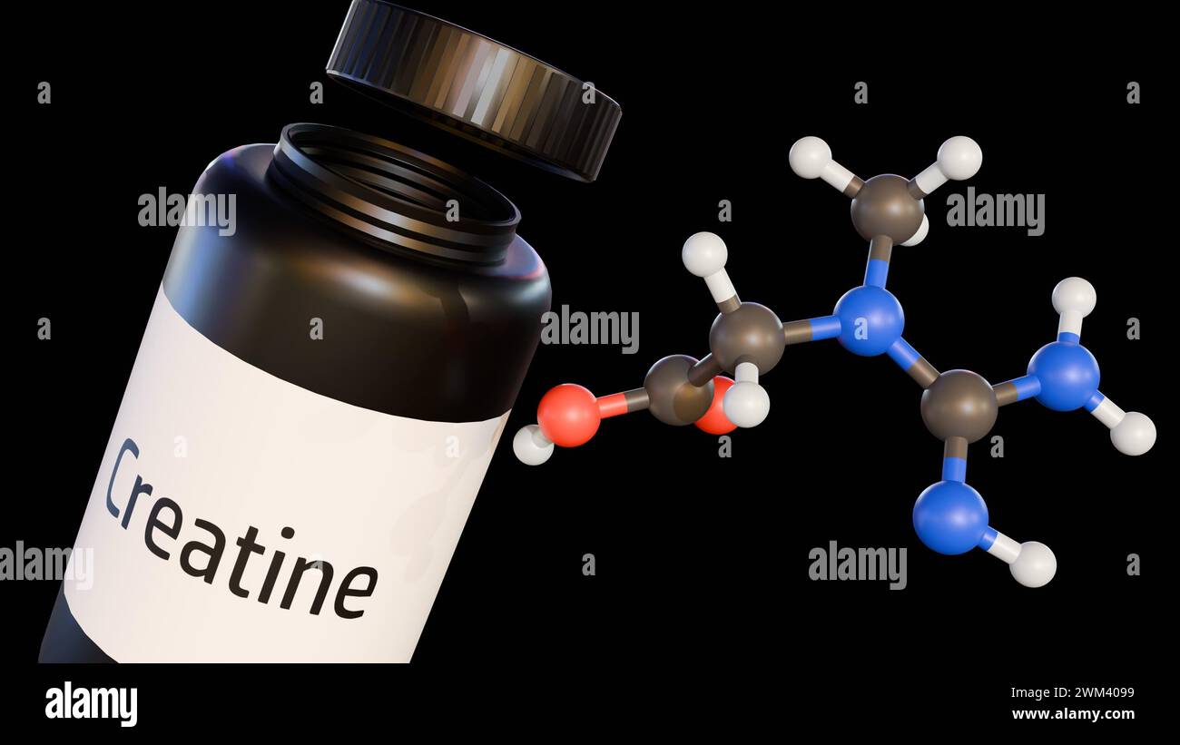 3d rendering of package of creatin and creatin molecules Stock Photo ...