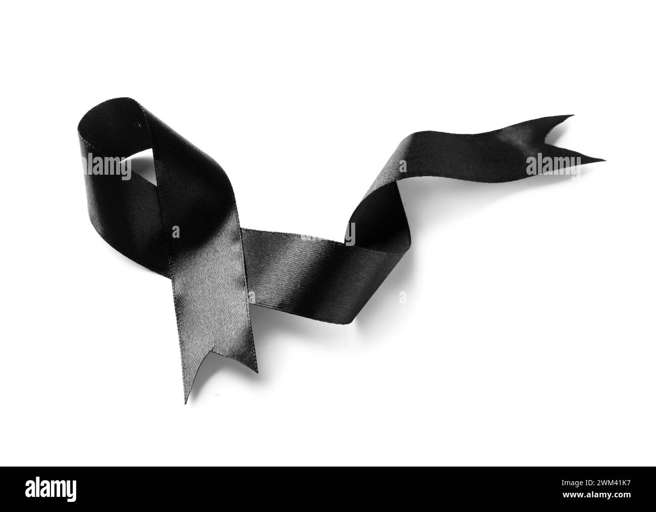 Black funeral ribbon on white background Stock Photo - Alamy