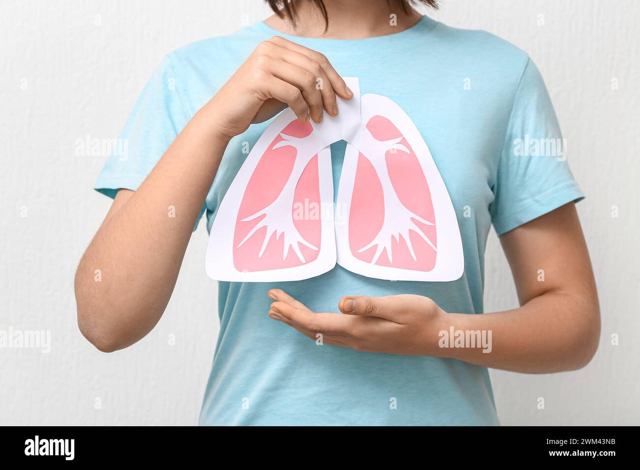 Young woman paper lungs hi-res stock photography and images - Alamy