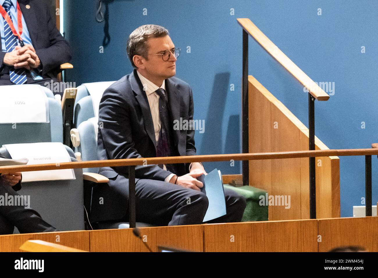 Ukraine Foreign Minister Dmytro Kuleba prepares to speak during General ...