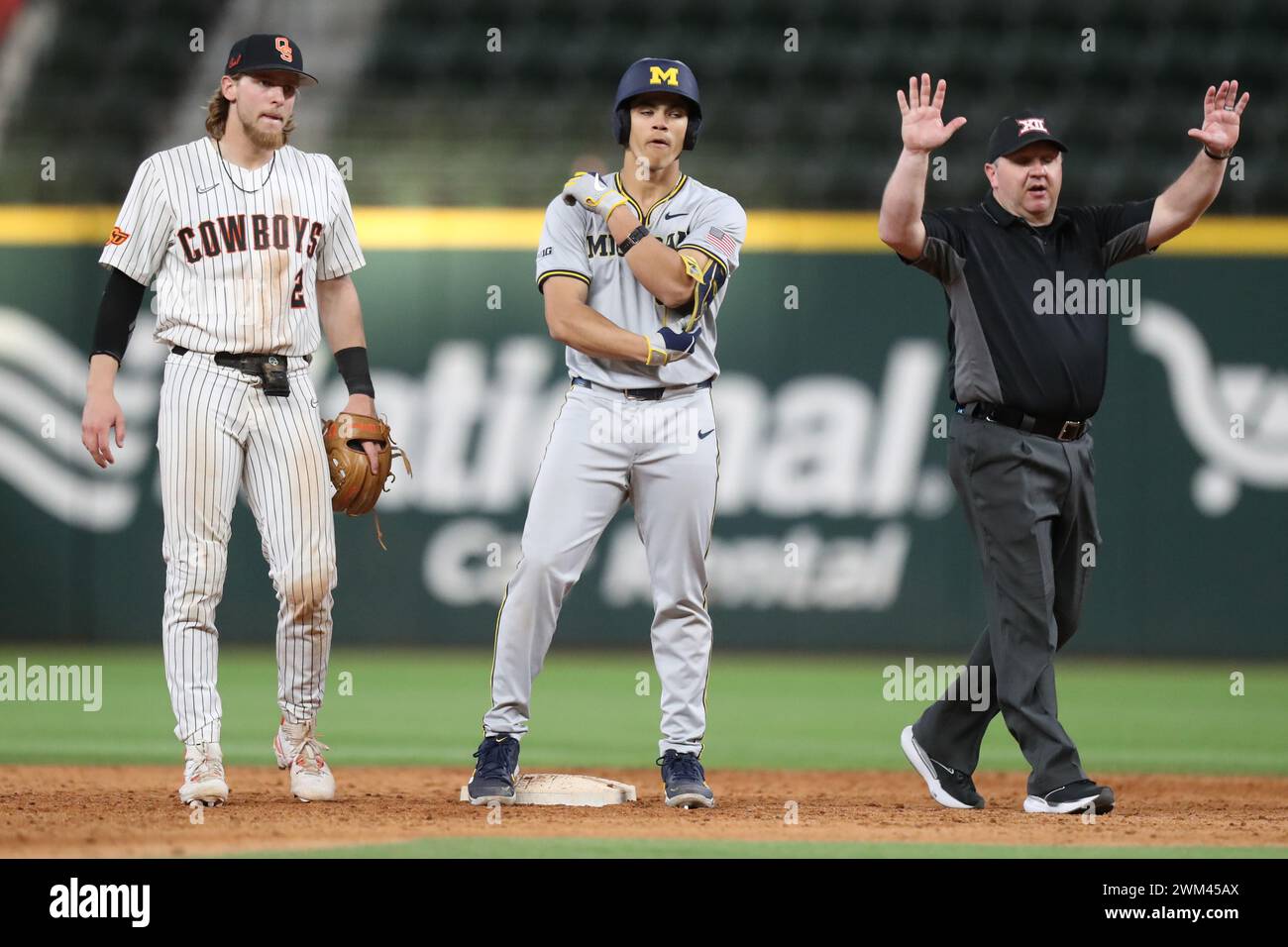 Arlington, Texas, USA. 23rd Feb, 2024. Second base unpire JOHN BRAMMER ...