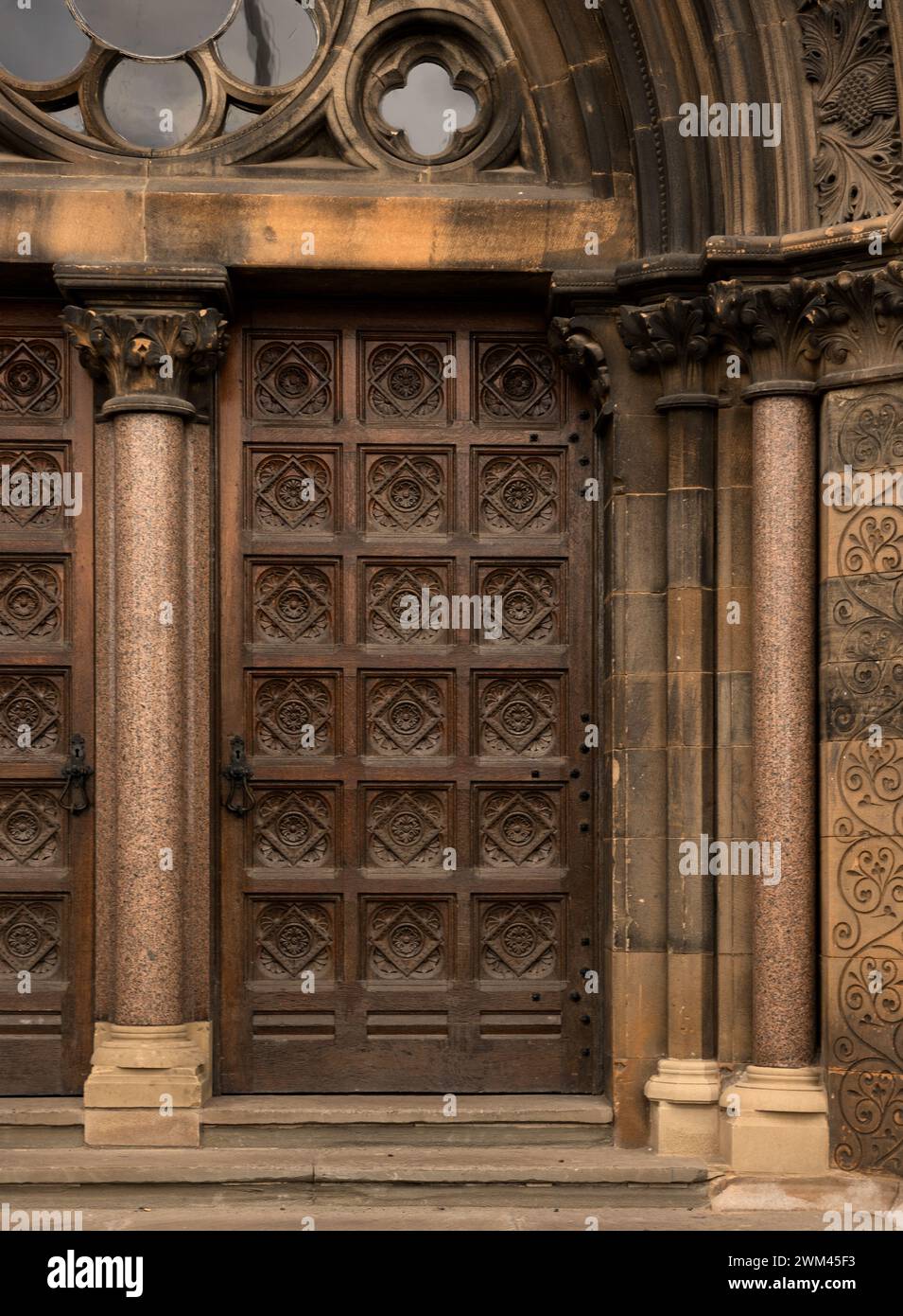 Wooden door architectural details of the University of Glasgow ...