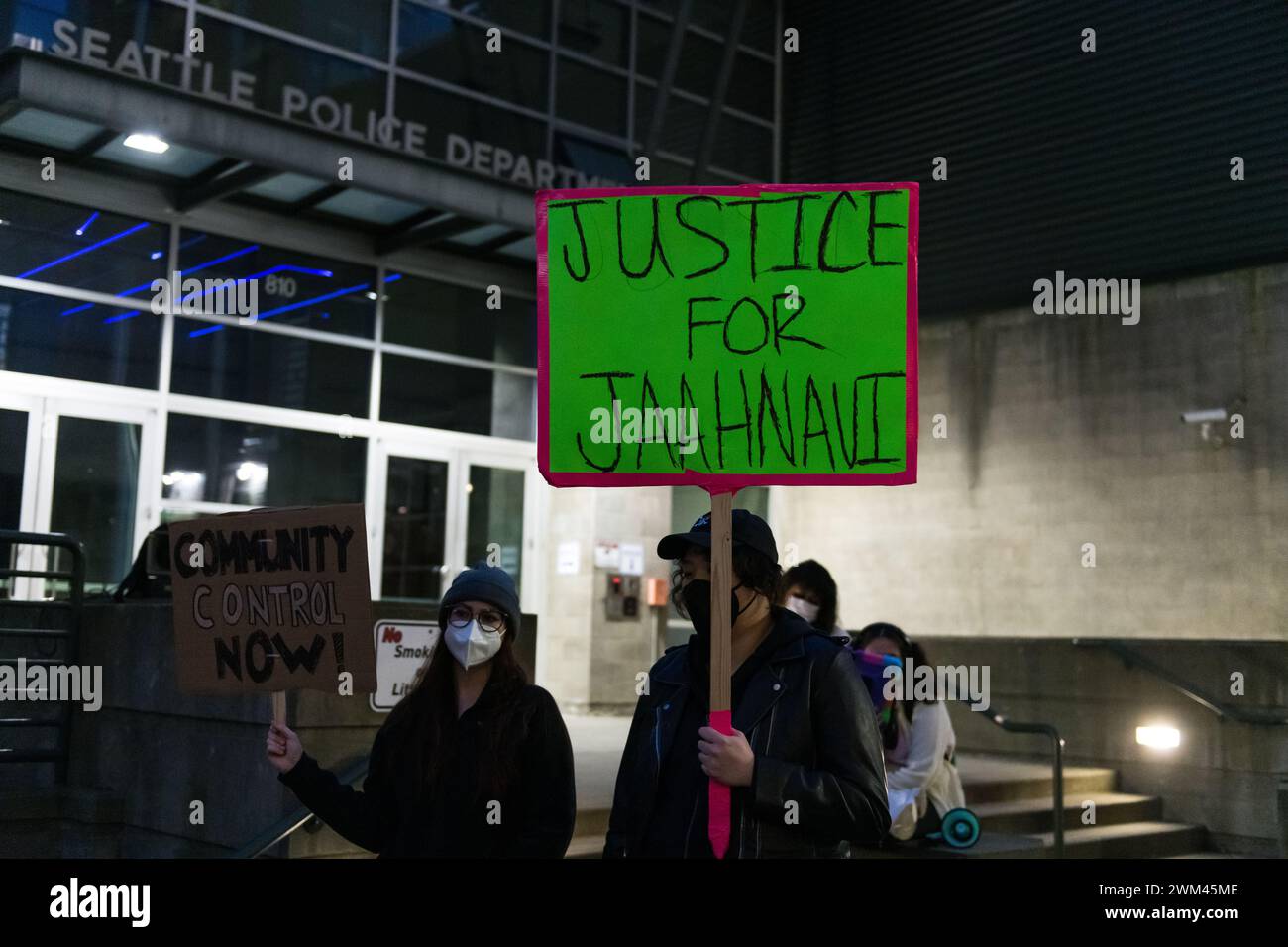 Seattle, USA. 23th Feb 2024 Protestors gather outside the Seattle ...