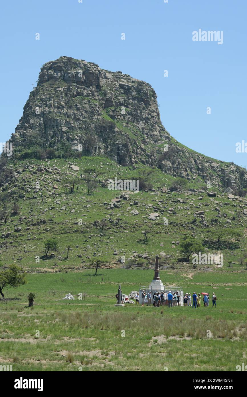 Historical military event, group of people on Isandlwana battlefield ...