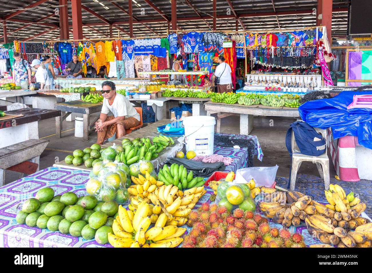 Fruit stalls at Fugalei Fresh Produce Market, Fugalei Street, Apia ...