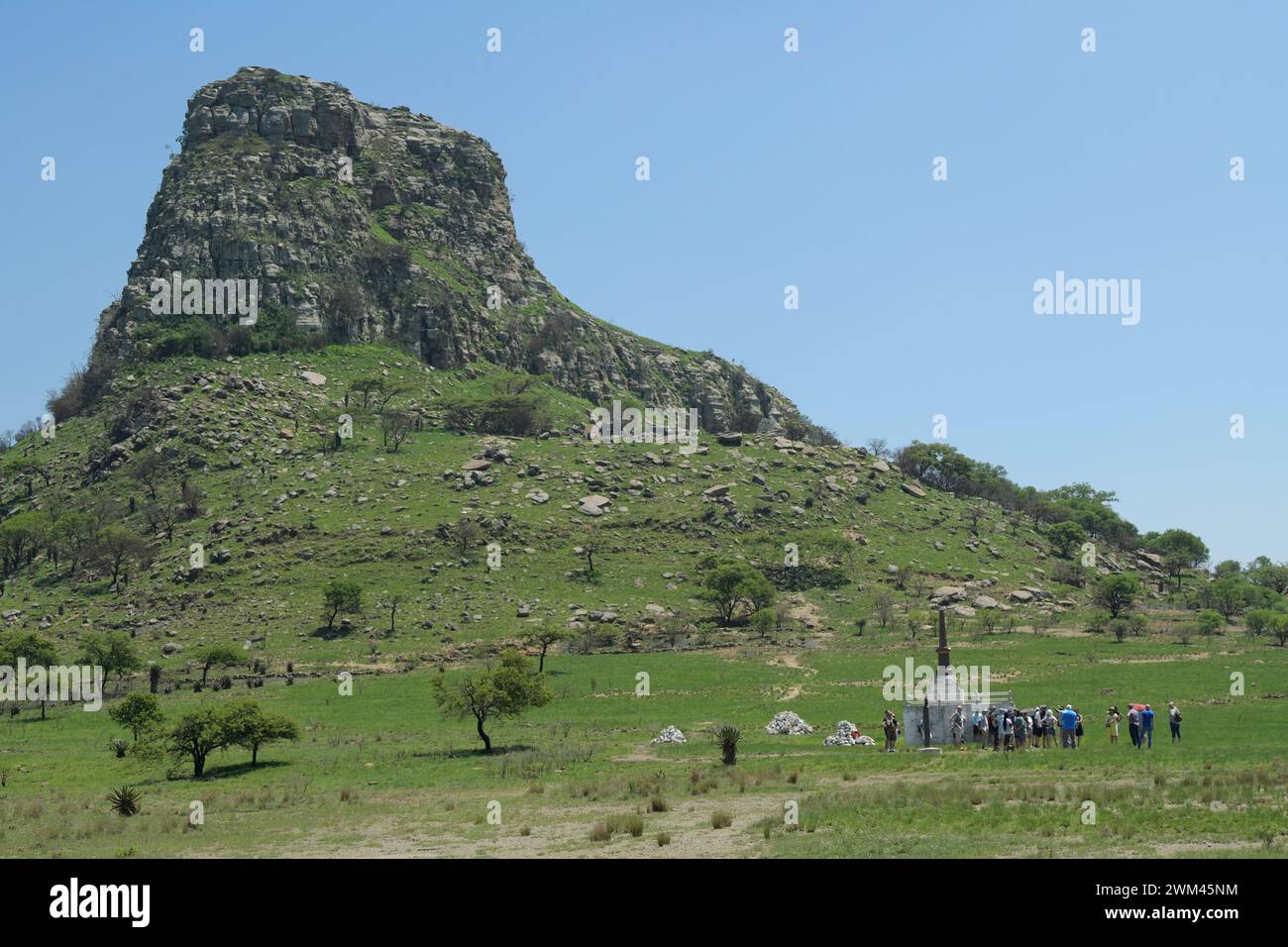 Historical military event, group of people on Isandlwana battlefield ...