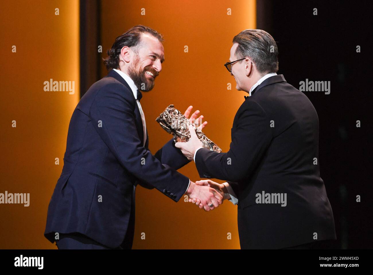 Berlin, Germany. 22nd Feb, 2024. Arieh Worthalter accepts the 'Best ...
