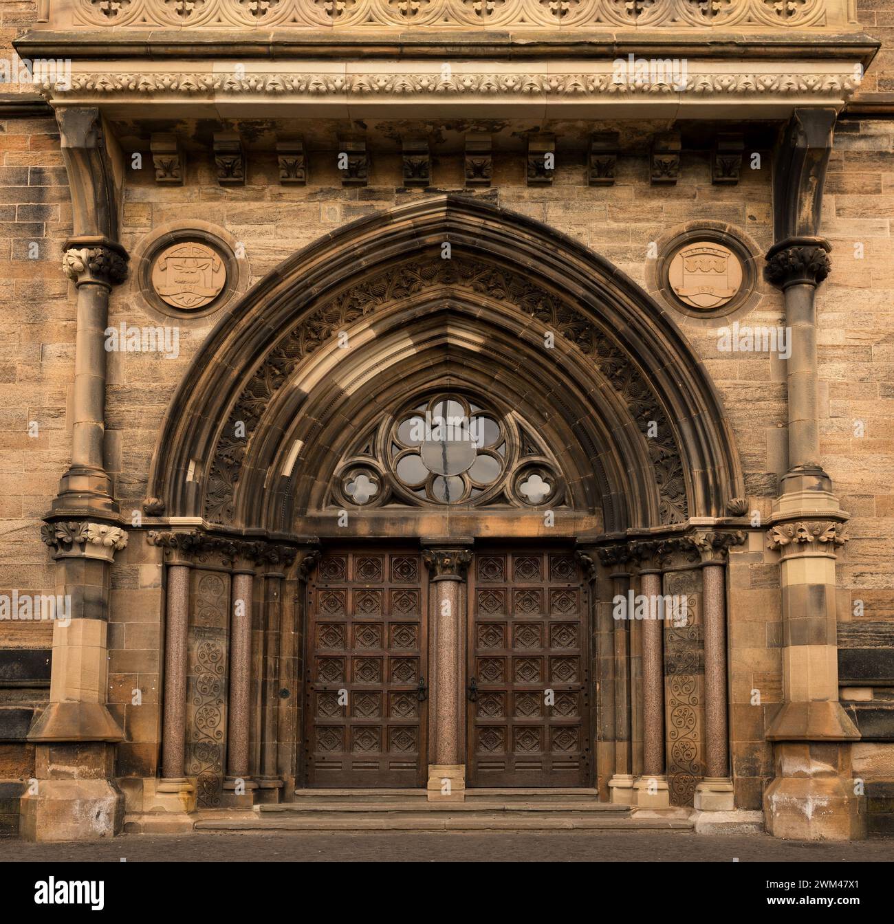 Wooden door architectural details of the University of Glasgow ...