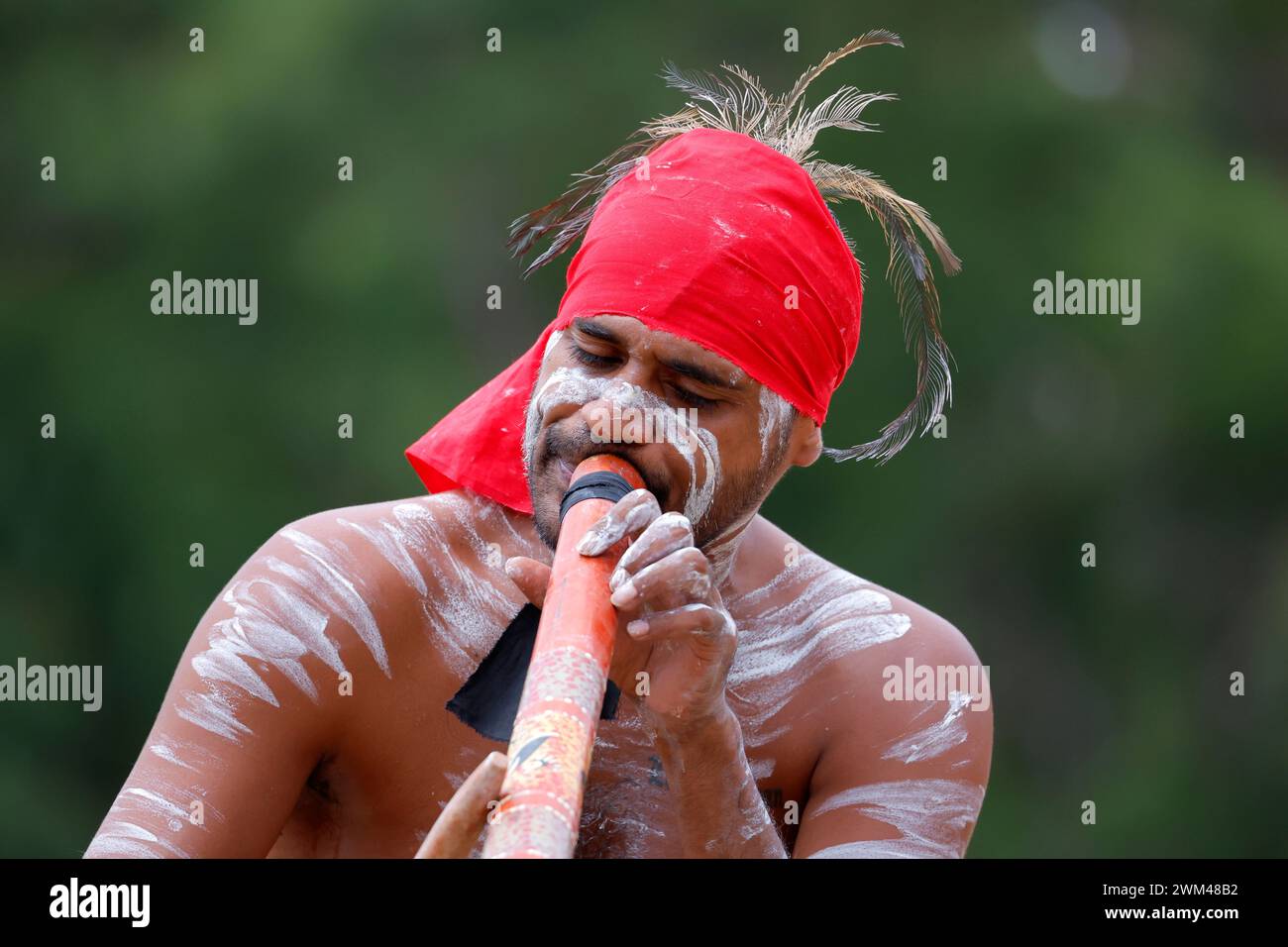 Brisbane, Australia. 24th February 2024. An Aboriginal performance ...