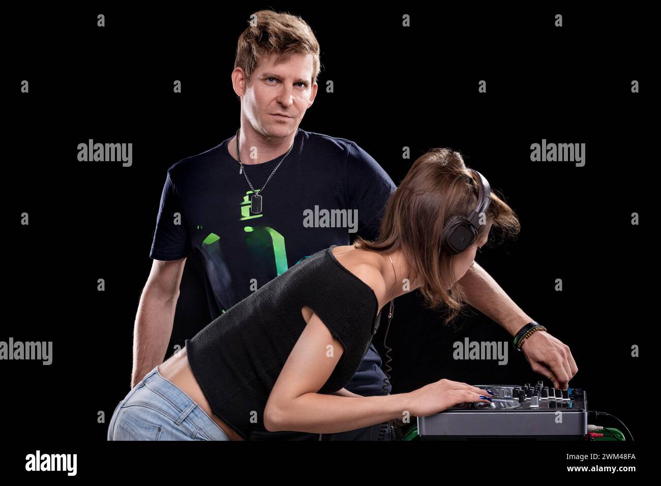 Dj mixing decks hi-res stock photography and images - Alamy