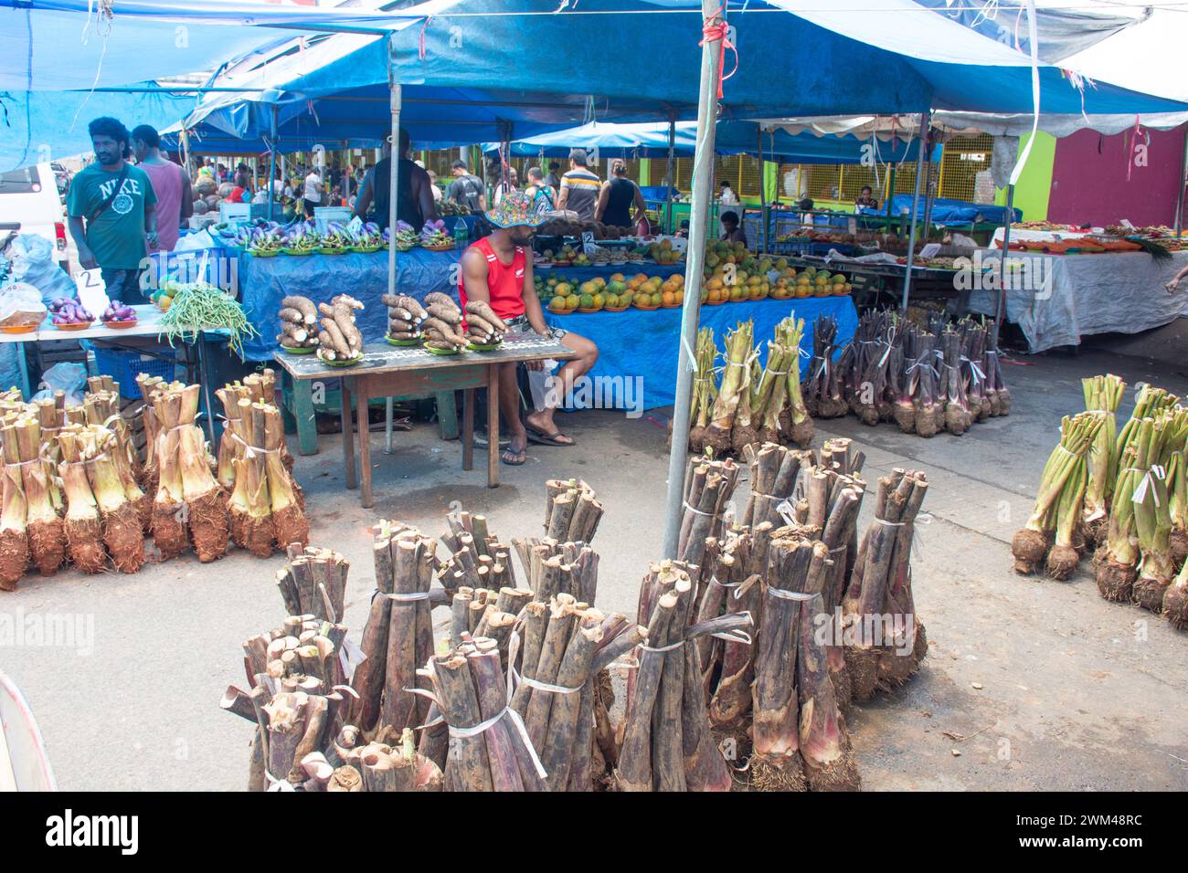 Fruit and vegetable stalls at Suva Municipal Market, Harris Road, Suva ...