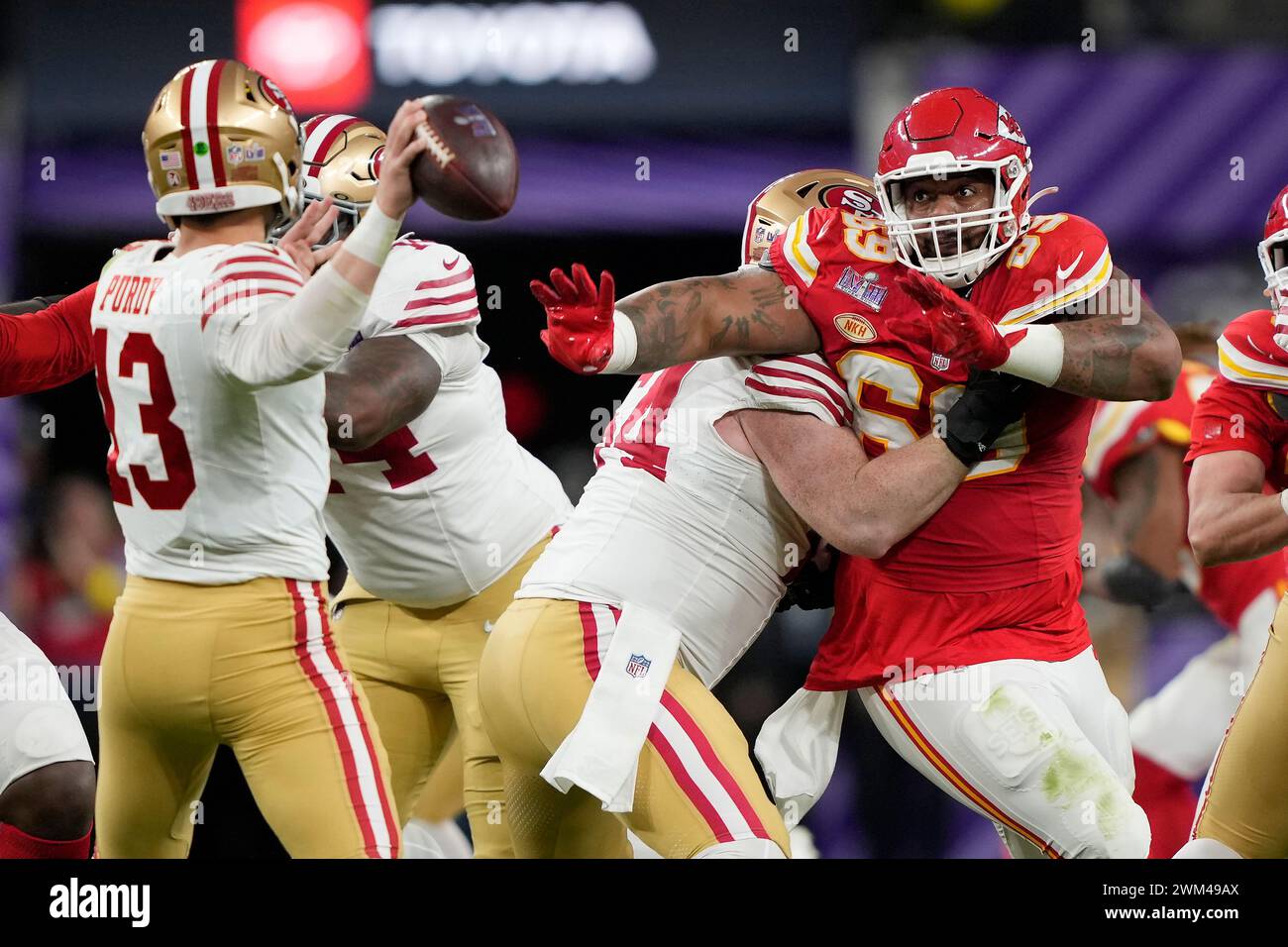 Kansas City Chiefs defensive tackle Mike Pennel (69) fights through a ...