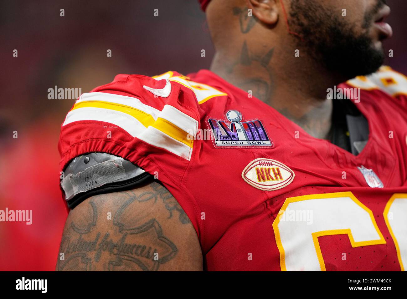 Kansas City Chiefs defensive lineman Mike Pennel stands on the sideline ...