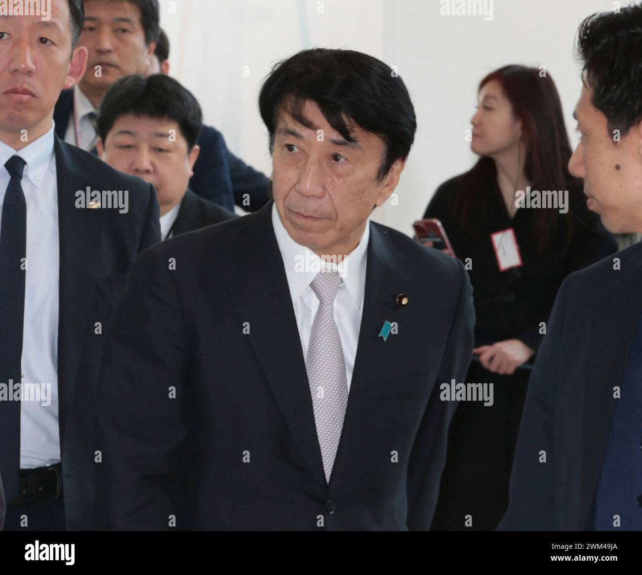 Japanese Minister of Economy, Trade and Industry Ken Saito arrives at a ...