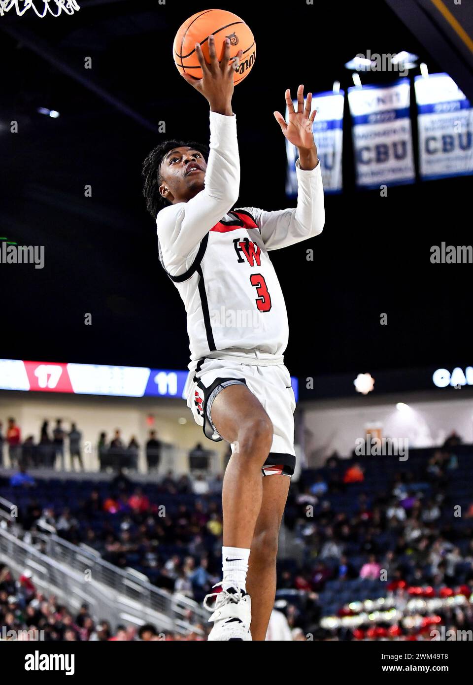 February 23, 2024 Riverside, CA.Harvard-Westlake Amir Jones (3) in ...