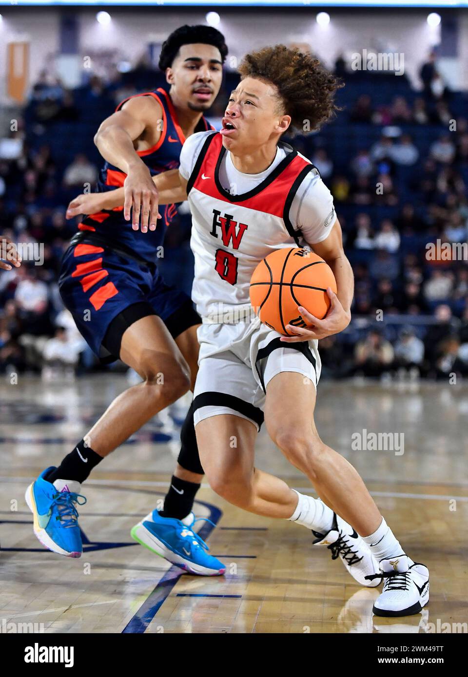 Riverside, CA. 23rd Feb, 2024. Harvard-Westlake Trent Perry (0) in ...