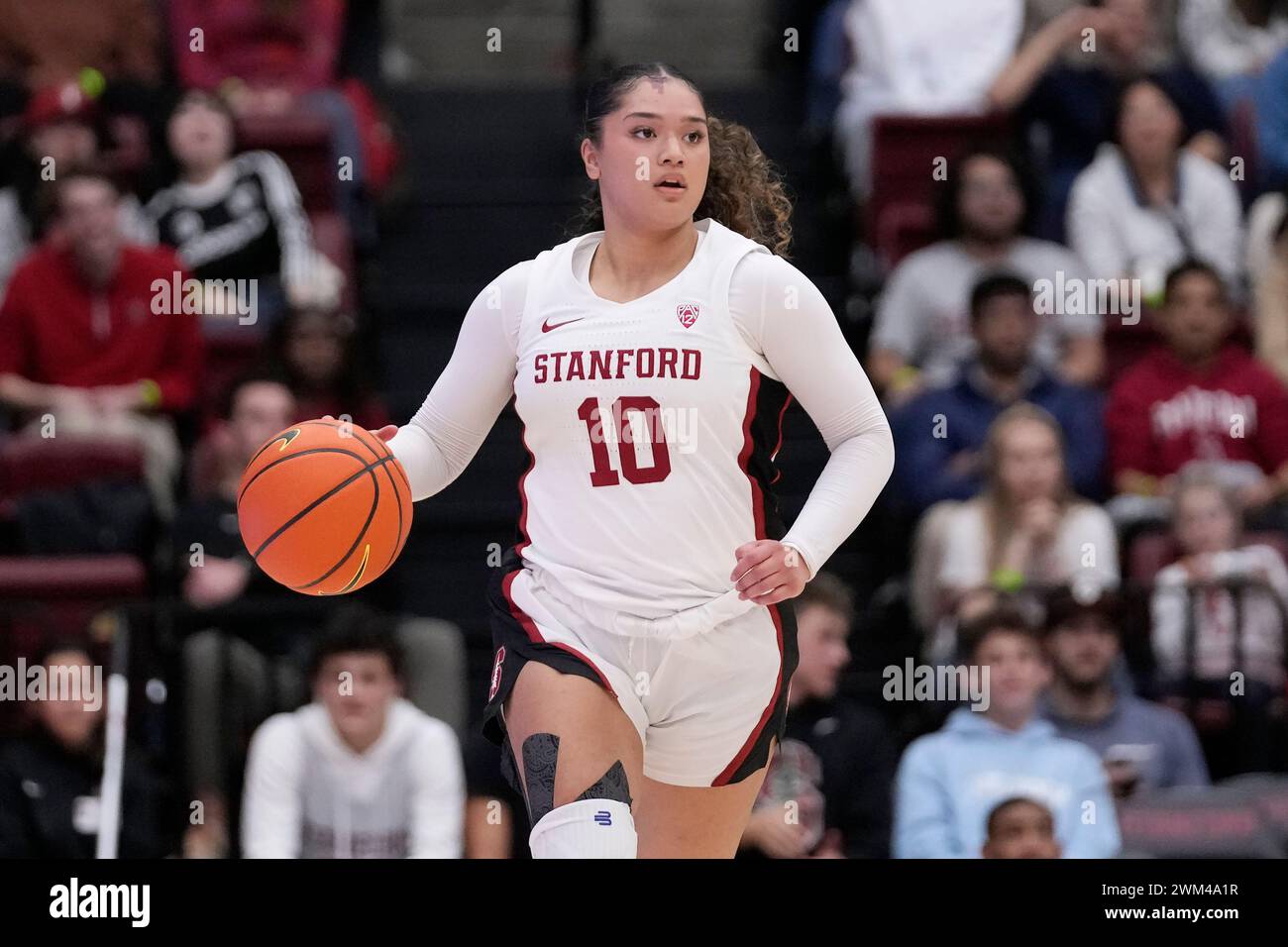 Stanford guard Talana Lepolo (10) brings the ball up against Arizona ...