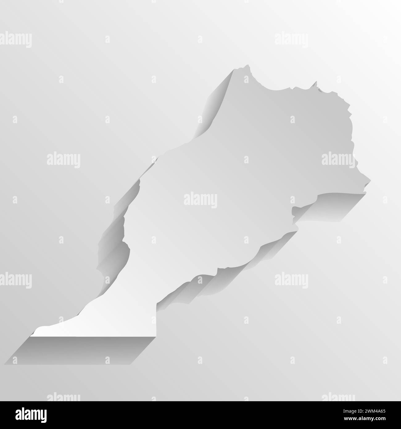 Morocco country silhouette. High detailed map. White country silhouette ...