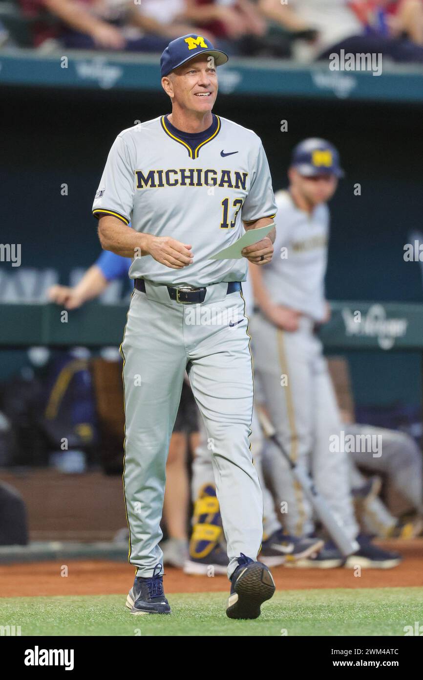 February 23, 2024: Michigan Head Coach Tracy Smith #13 makes his way ...