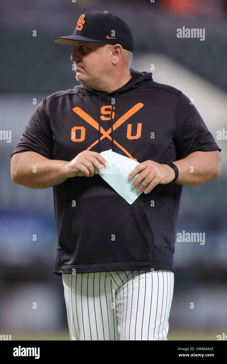 February 23, 2024: Cowboys Head Coach Josh Holliday makes his way back ...