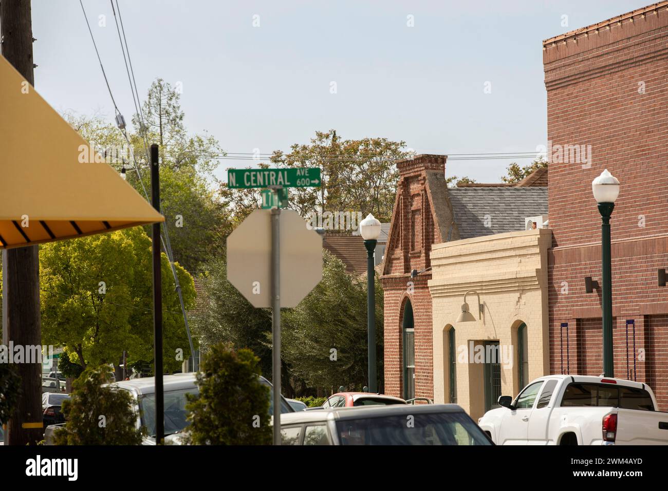 Tracy, California, USA - April 17, 2023: Afternoon sun shines on ...
