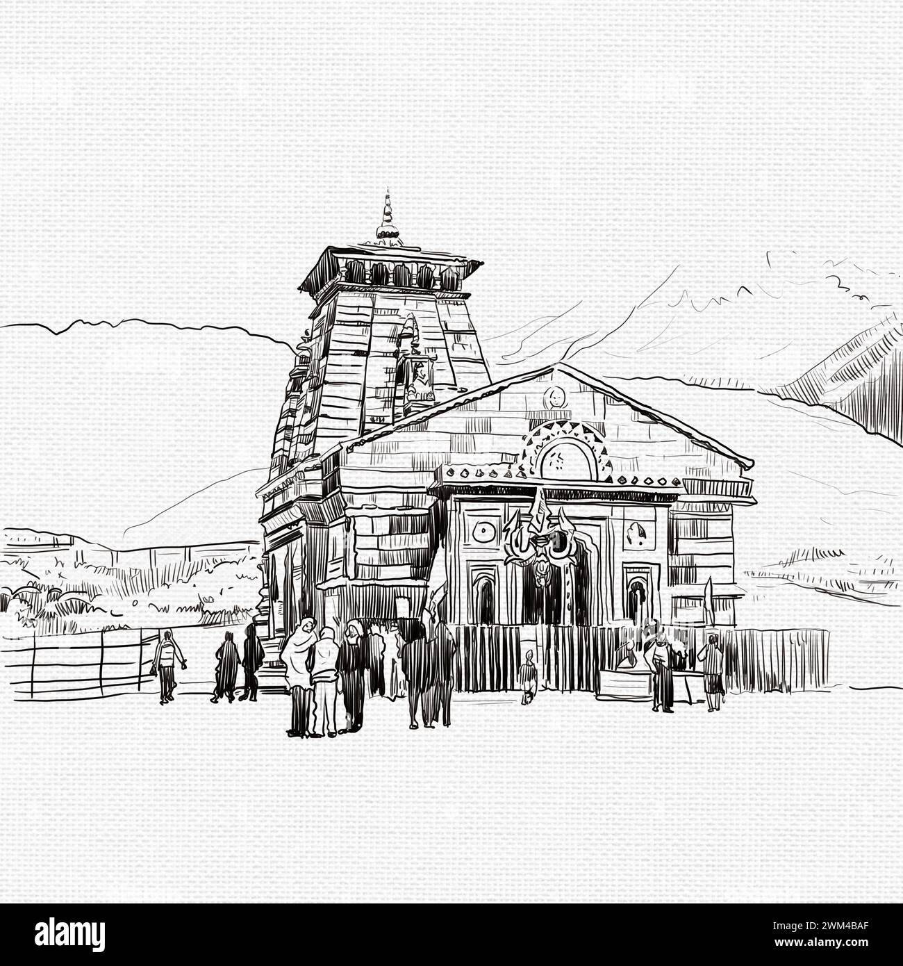 illustration of Kedarnath Mandir Hindu temple of Lord Shiva in ...