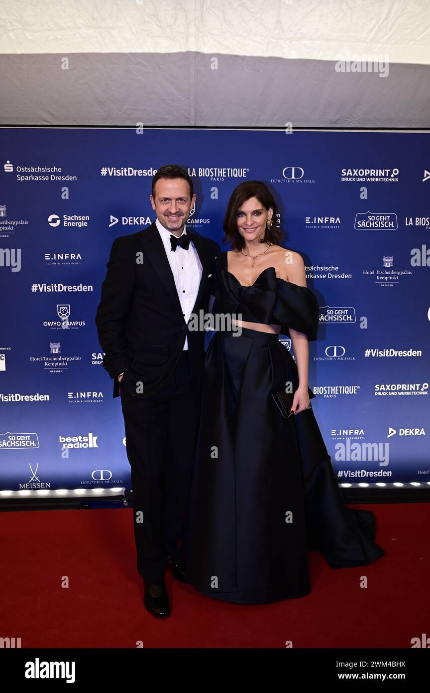 Till Brönner mit Ehefrau Nadia Dassouki beim 16. SemperOpernball 2024 ...