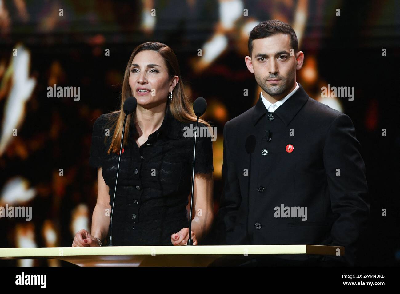 Berlin, Germany. 23rd Feb, 2024. Audrey Diwan and Dali Benssalah ...