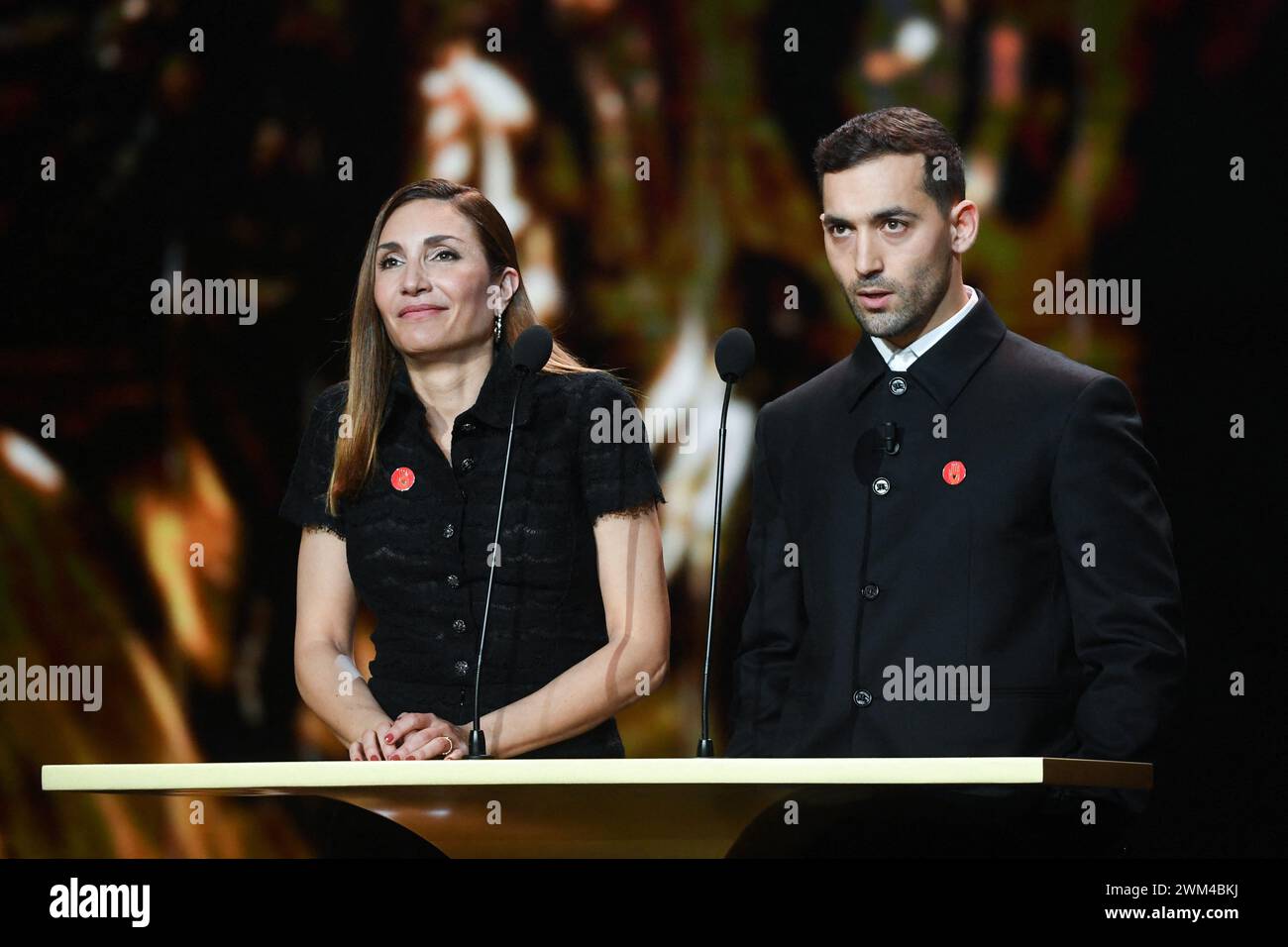 Berlin, Germany. 23rd Feb, 2024. Audrey Diwan and Dali Benssalah ...