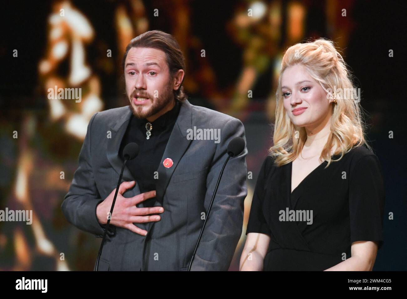 Berlin, Germany. 23rd Feb, 2024. Bastien Bouillon and Nadia ...