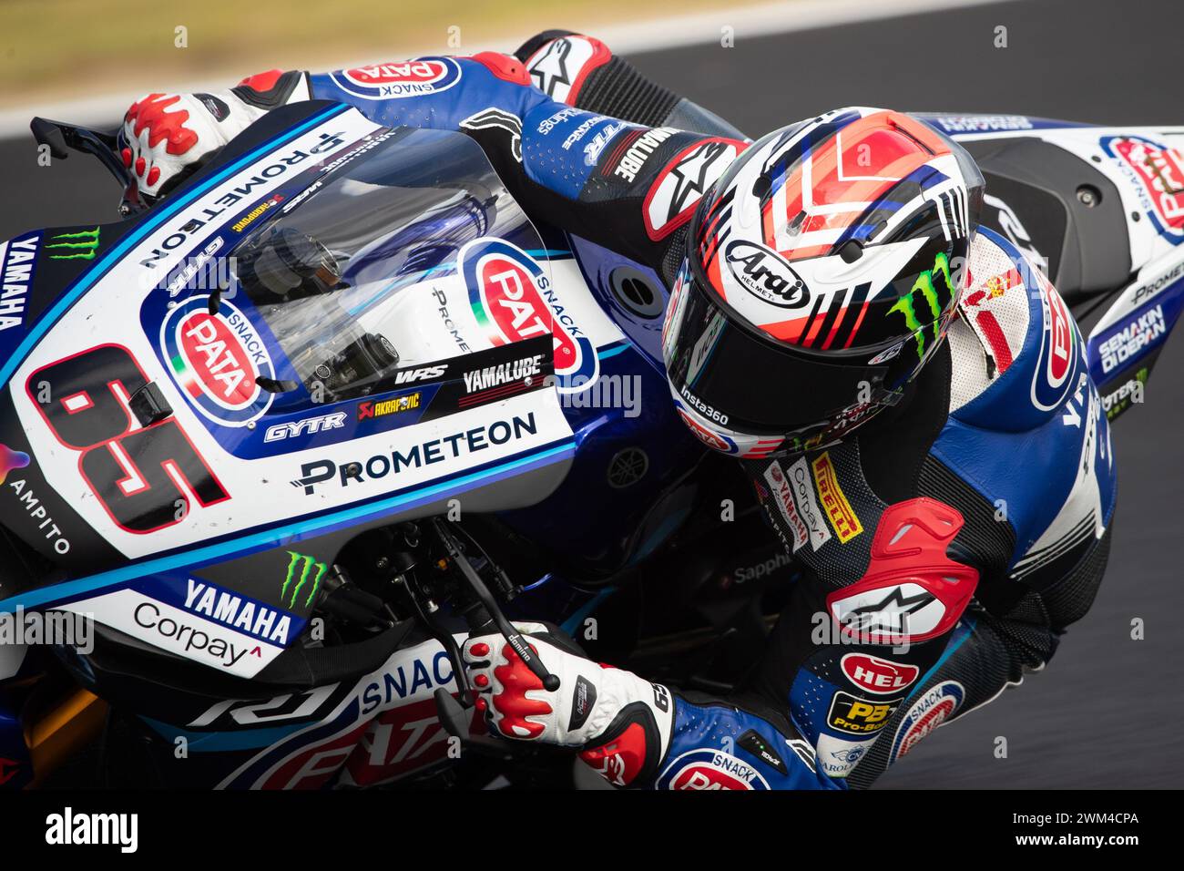 Phillip Island, Australia, 24 February, 2024. Jonathan Rea of United Kingdom on the Pata ...